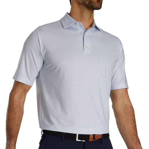 FootJoy Men's Lisle Dot Geo Print Self Collar Golf Polo