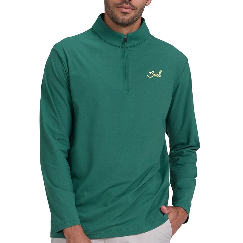 Bad Birdie Men's Forest Green 1/4 Zip Pullover - Worldwide Bad Birdie Men's Forest Green 1/4 Zip Pullover - Worldwide